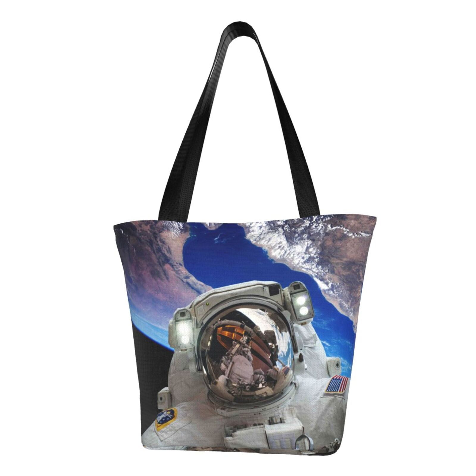 Kll Tote Bag For Women Astronaut In Outer Space Print Shopping Grocery ...