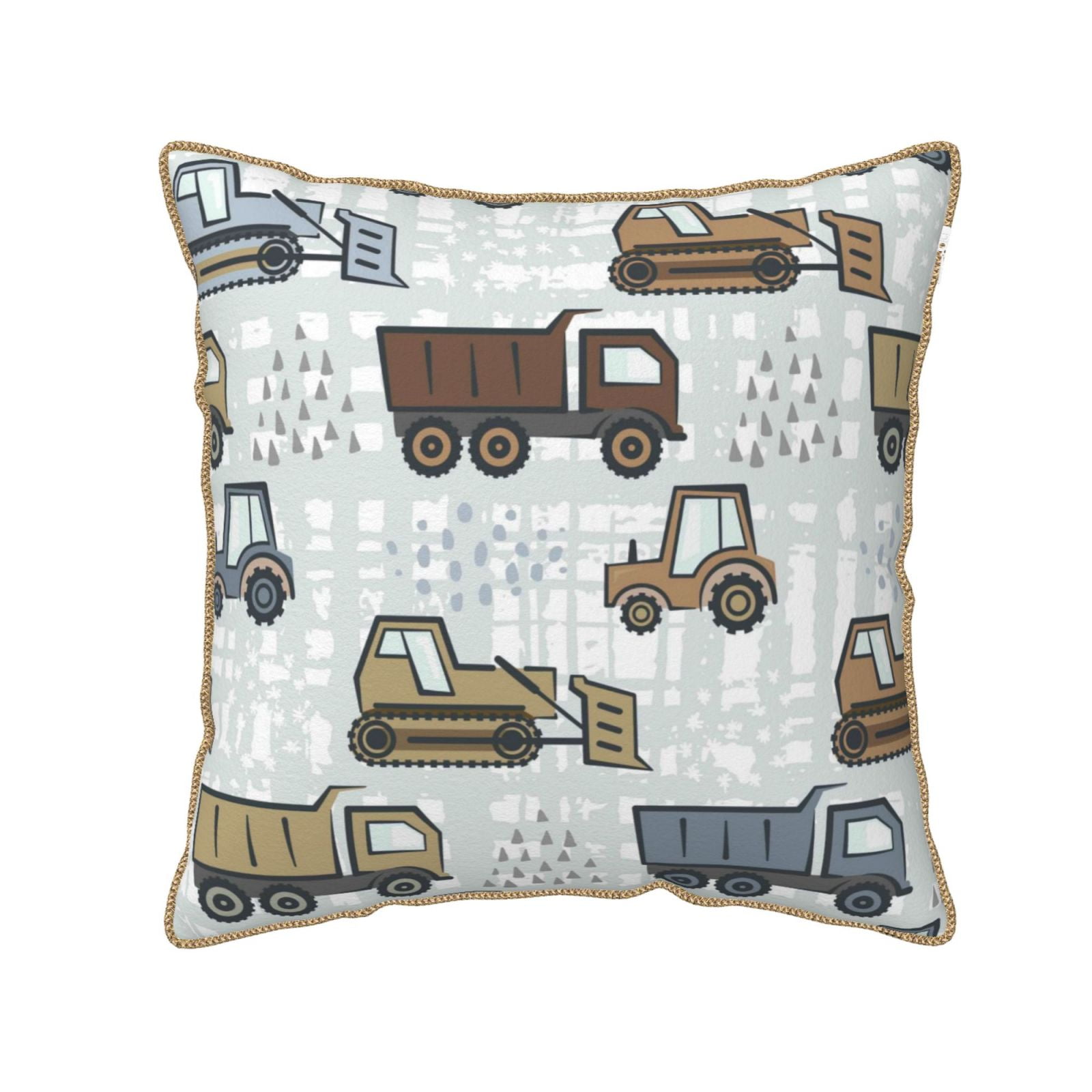Kll Tractor And Dumper Decorative Throw Pillow Covers Velvet Soft For ...