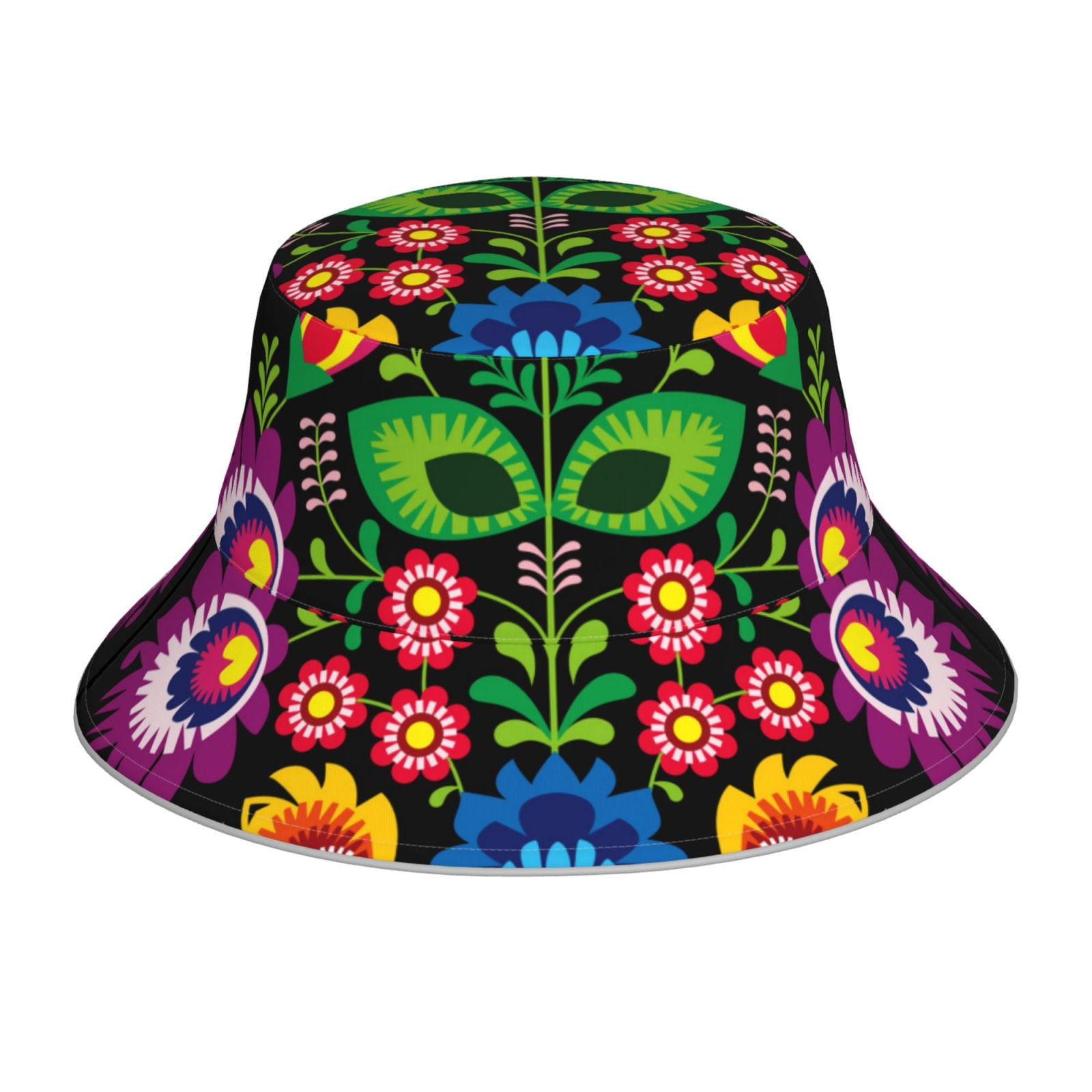 Kll Traditional Floral Polish Bucket Hat for Women Men Packable Travel ...