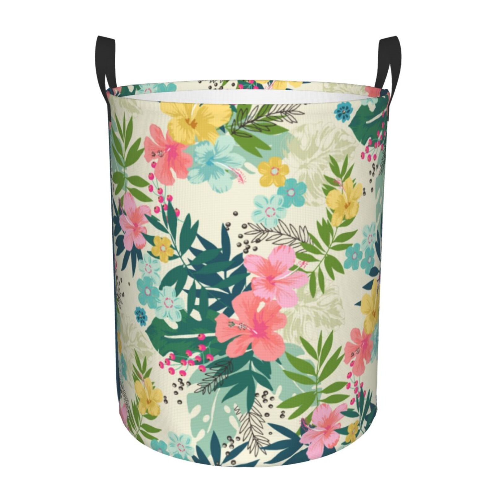 Kll Tropical Flowers Waterproof Foldable Laundry Hamper Bucket With ...