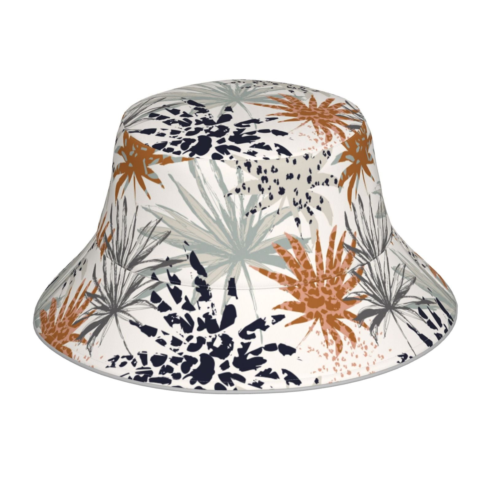 Kll Tropical Leaves Bucket Hat For Women Men Packable Travel Beach Sun ...