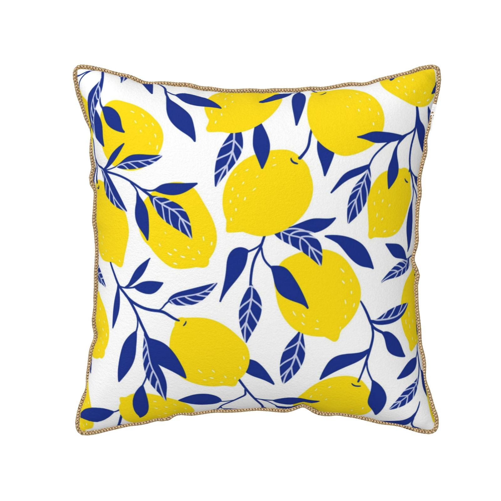 Kll Tropical Lemon Decorative Throw Pillow Covers Velvet Soft For Couch ...