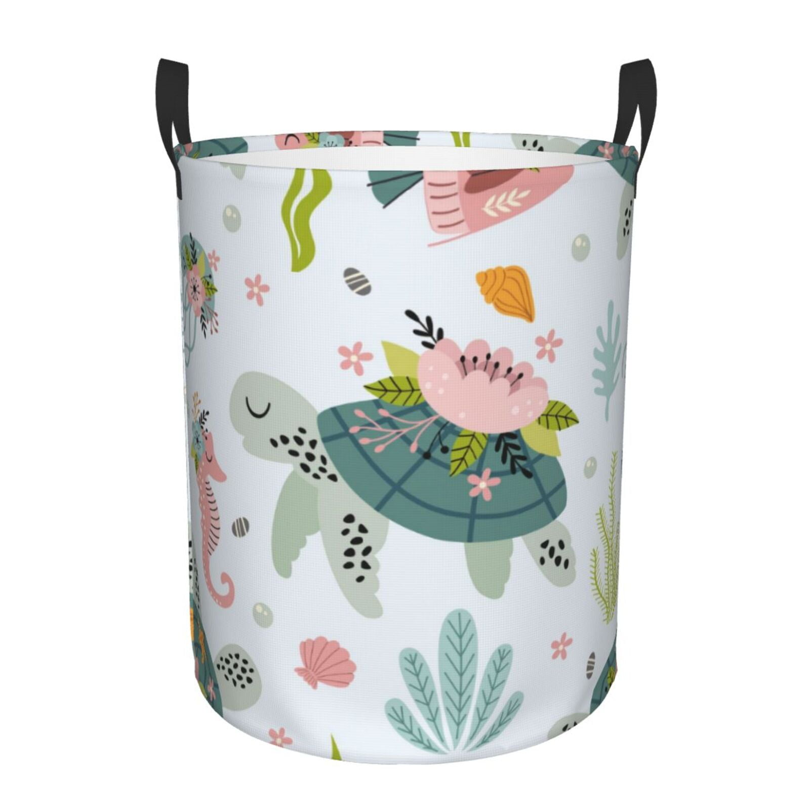 Kll Turtle And Sea Life Waterproof Foldable Laundry Hamper Bucket With ...