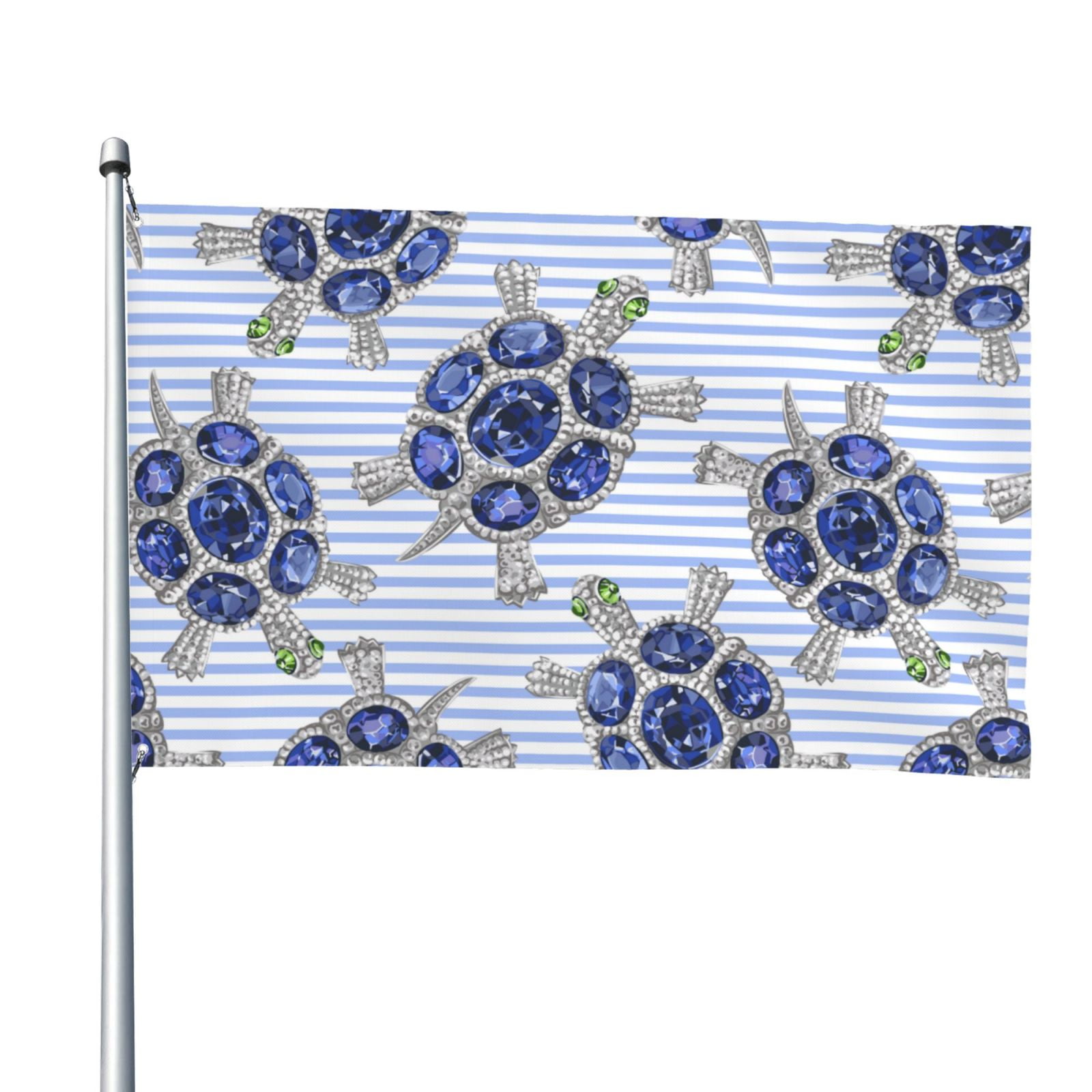 Kll Turtle With Blue Stones Flag 4x6 Ft Parade Party Flag Outdoor Flag ...