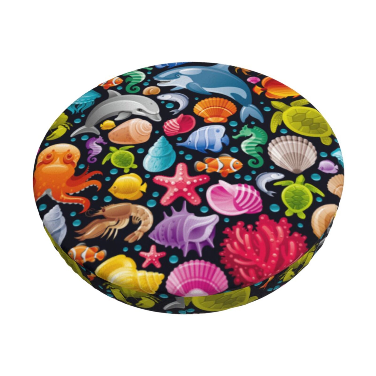 Kll Underwater Diving Animals Round Bar Chair Cushion Cover 13 Inch,Bar ...