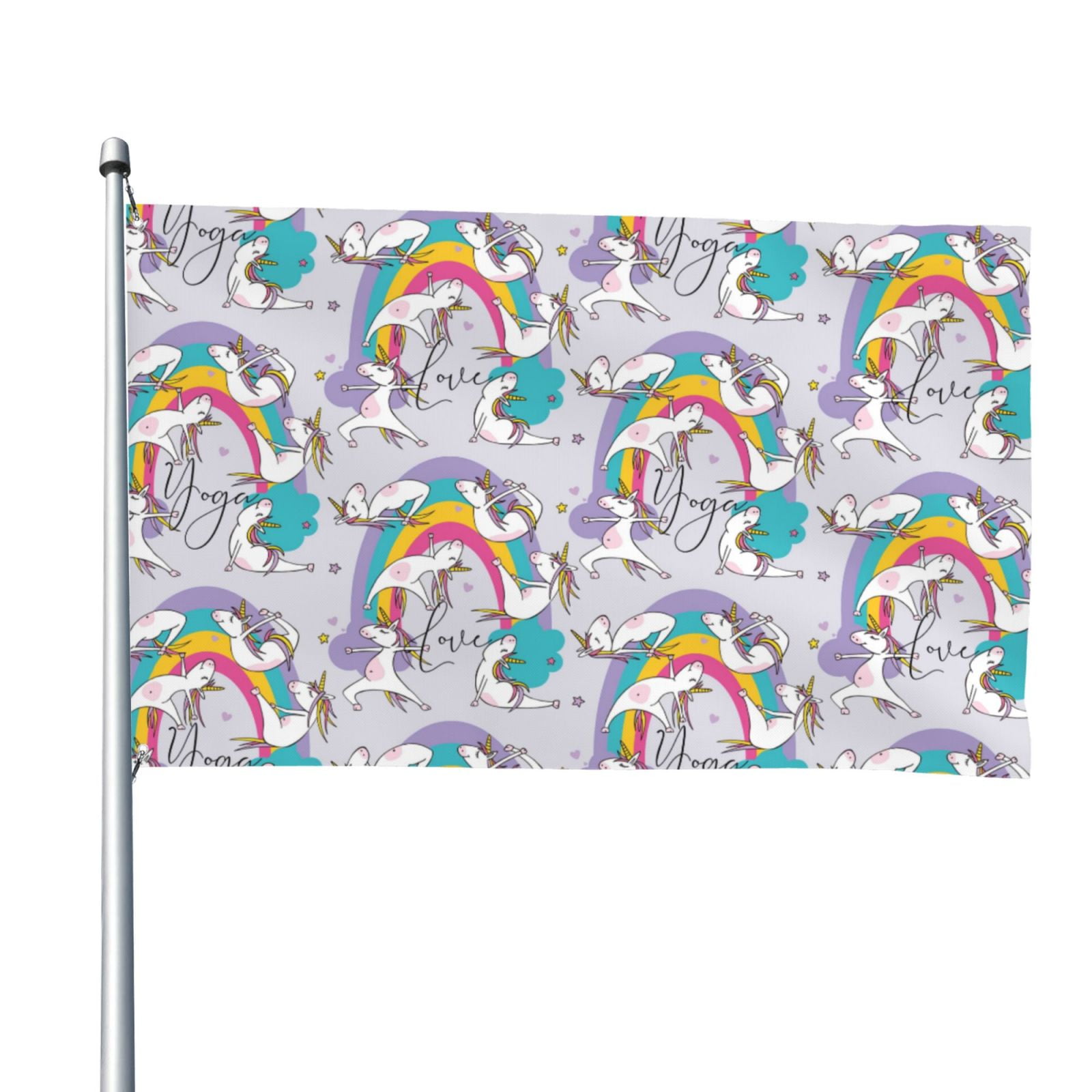 Kll Unicorn Doingyoga Flag 4x6 Ft Parade Party Flag Outdoor Flag Decorative Flag Banner Flags ...
