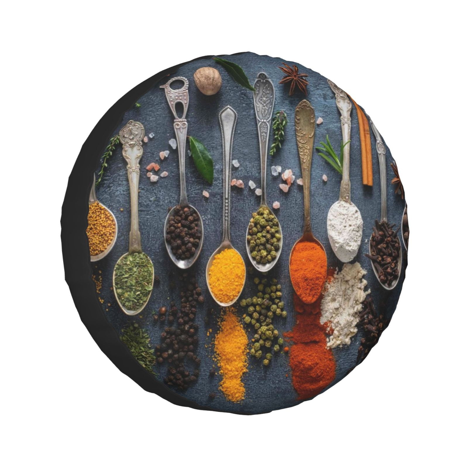 Kll Various Herbs And Spices In Spoons Tire Cover,Universal Wheel Tire ...