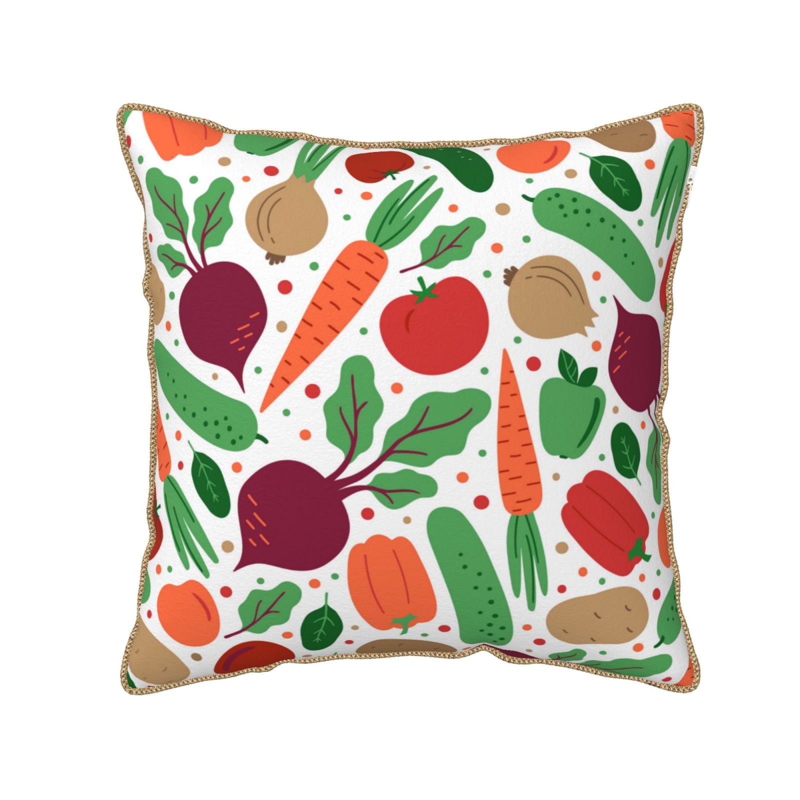 Kll Vegetables Decorative Throw Pillow Covers Velvet Soft For Couch ...