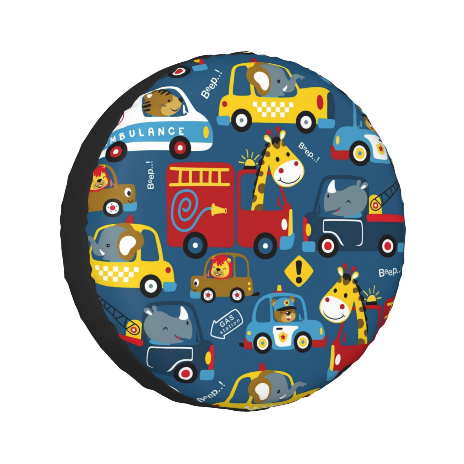 Kll Vehicles Cartoon With Funny Drivers Tire Cover,Universal Wheel Tire ...