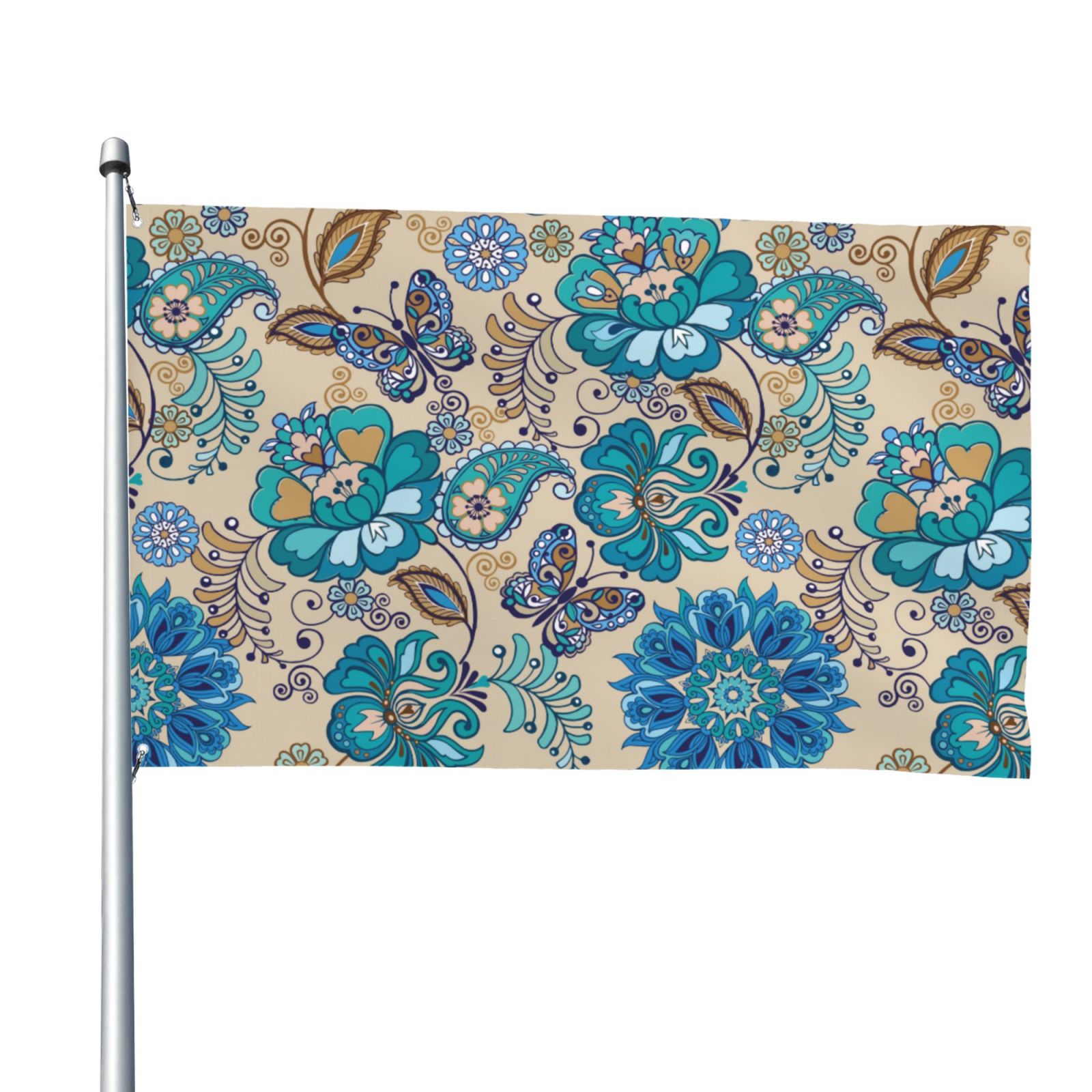 Kll Vintage Floral Butterflies Flag 4x6 Ft Parade Party Flag Outdoor ...