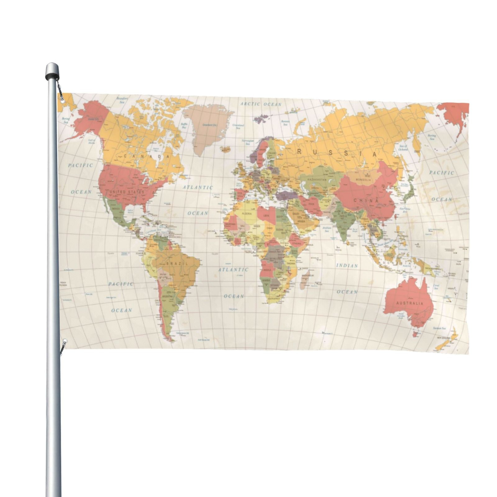 Kll Vintage World Map1 Flag 4x6 Ft Parade Party Flag Outdoor Flag ...