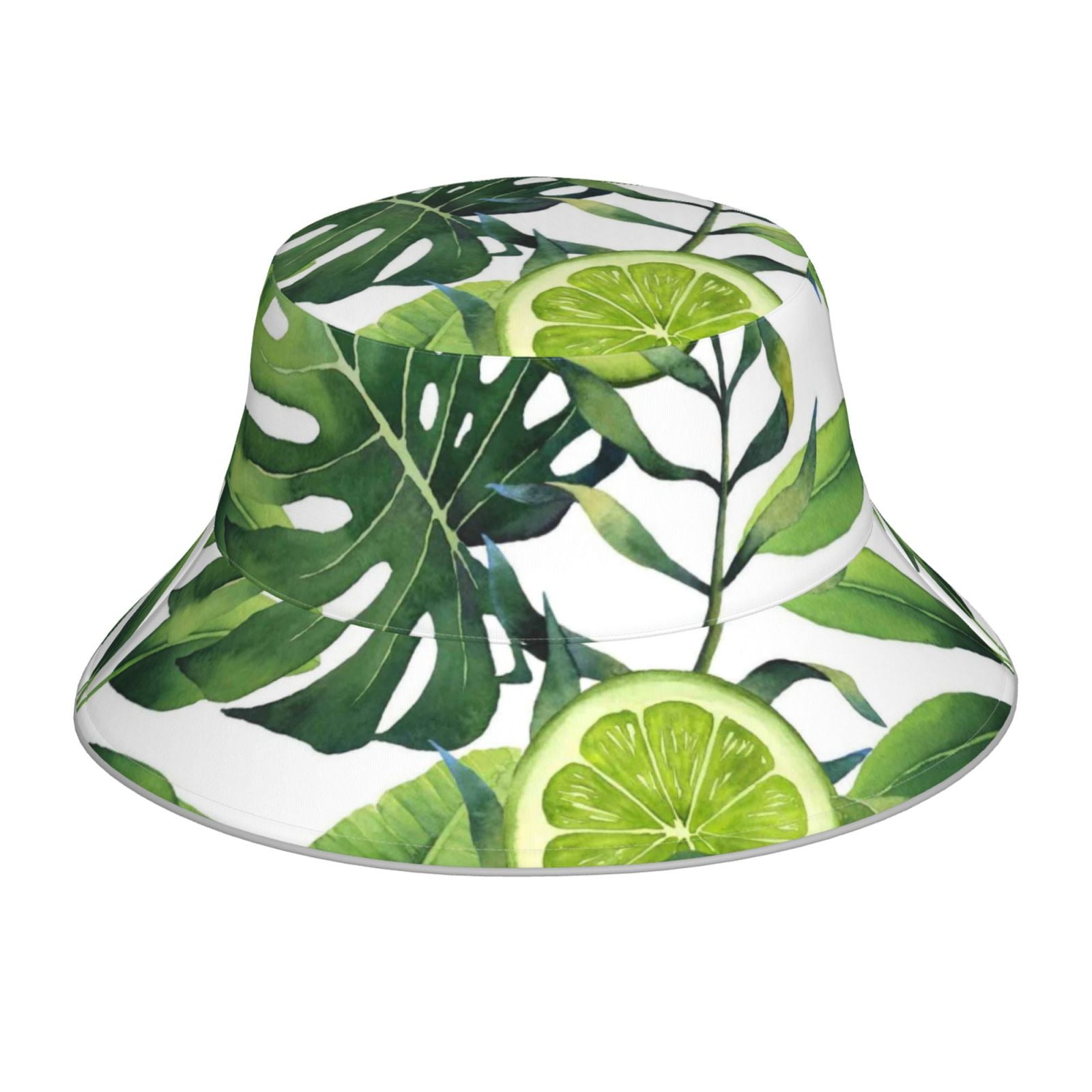 Kll Watercolor Green Tropical Bucket Hat For Women Men Packable Travel ...