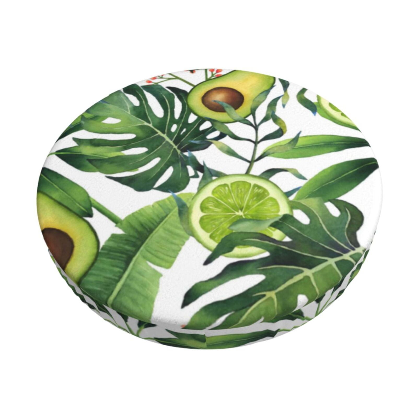 Kll Watercolor Green Tropical Round Bar Chair Cushion Cover 13 Inch,Bar ...
