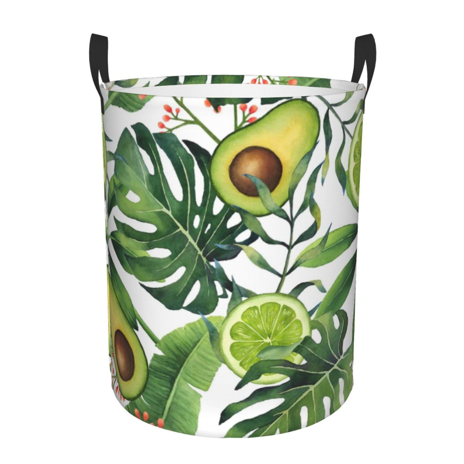 Kll Watercolor Green Tropical Waterproof Foldable Laundry Hamper Bucket ...