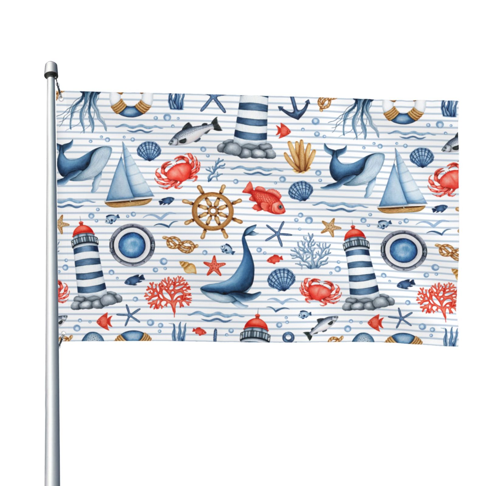 Kll Watercolor Nautical Flag 4x6 Ft Parade Party Flag Outdoor Flag ...
