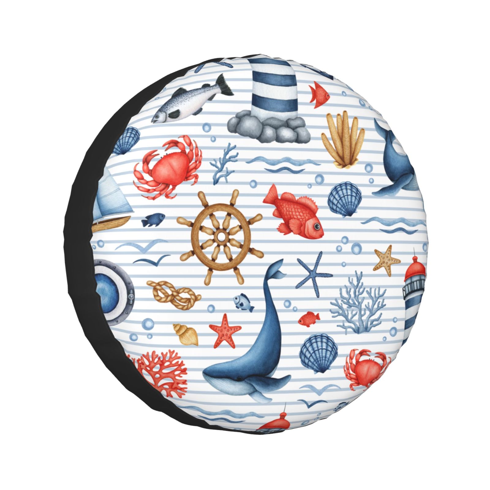 Kll Watercolor Nautical Tire Cover,Universal Wheel Tire Cover For ...