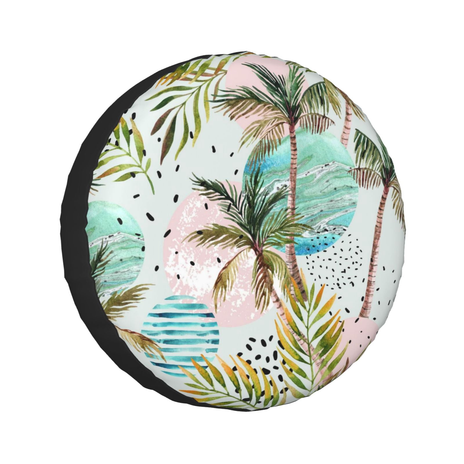 Kll Watercolor Palm Tree Tire Cover,Universal Wheel Tire Cover For ...