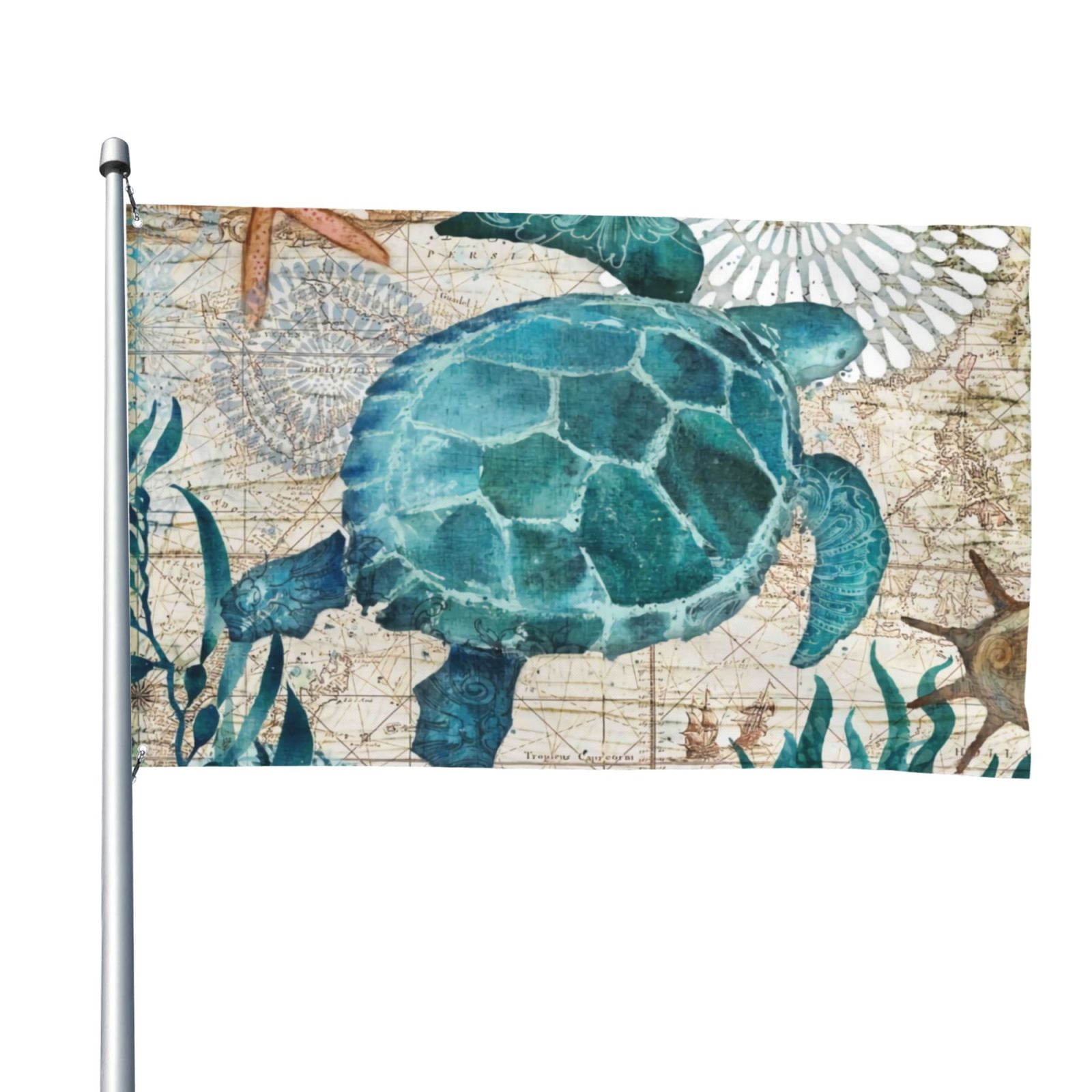 Kll Watercolor Sea Turtle Flag 4x6 Ft Parade Party Flag Outdoor Flag ...