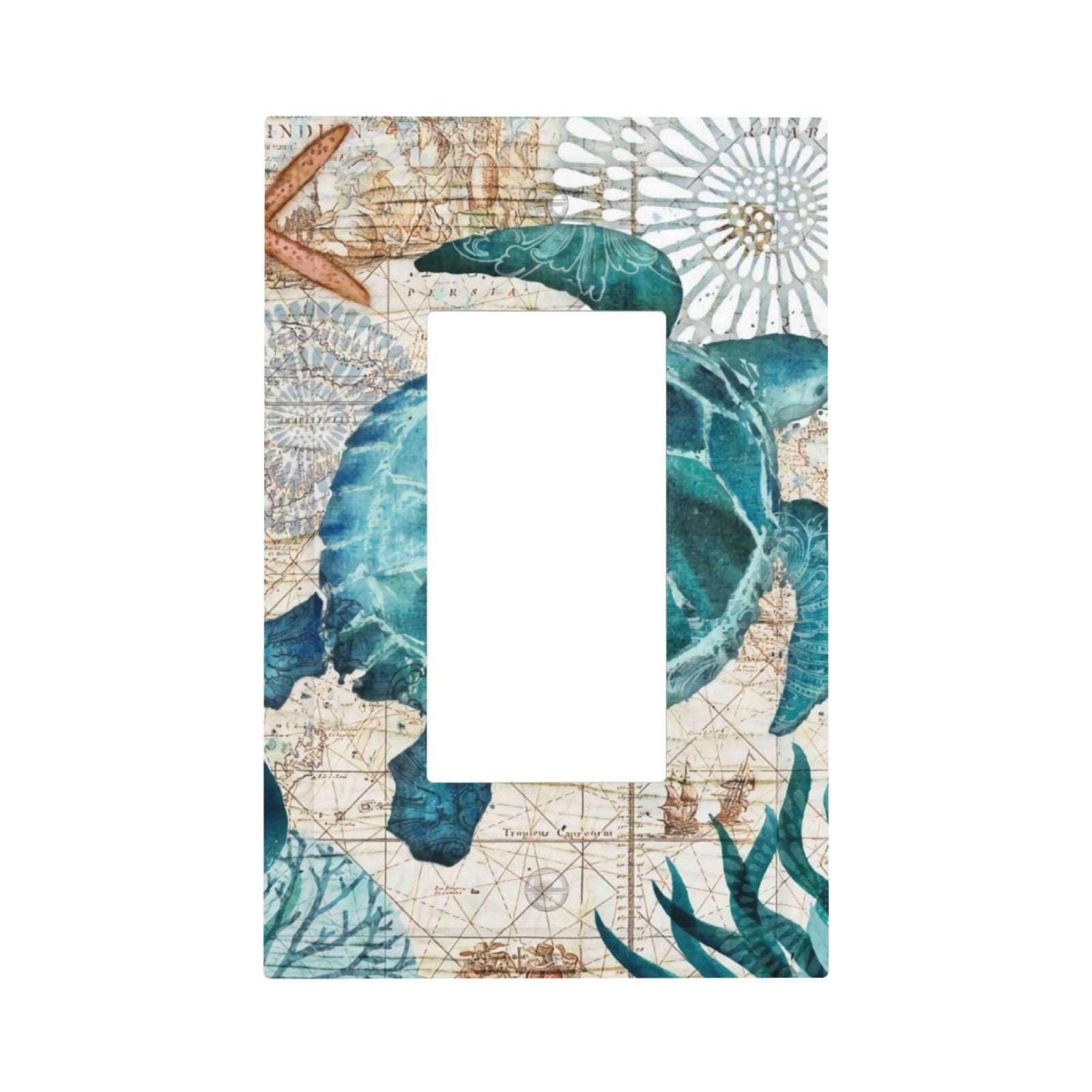 Kll Watercolor Sea Turtle Wall Plate,Gloss Finish,Standard Size 1 - 5 ...