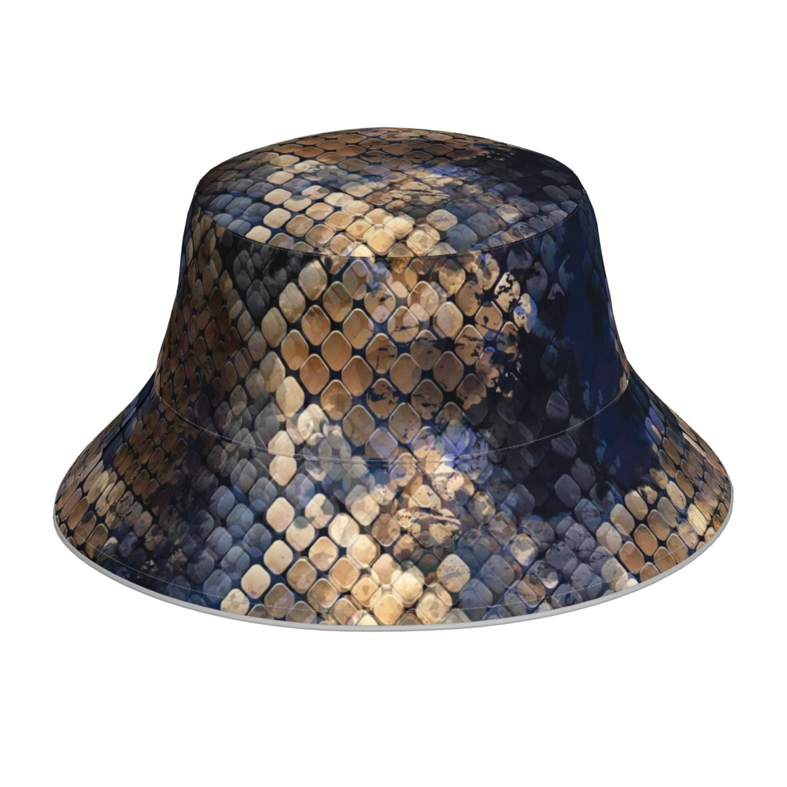 Kll Watercolor Snake Skin Bucket Hat For Women Men Packable Travel ...
