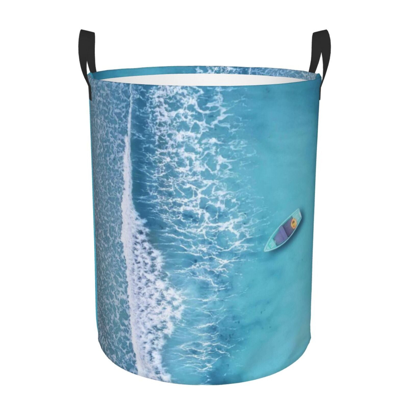 Kll Waves And Boats On The Beach Waterproof Foldable Laundry Hamper ...