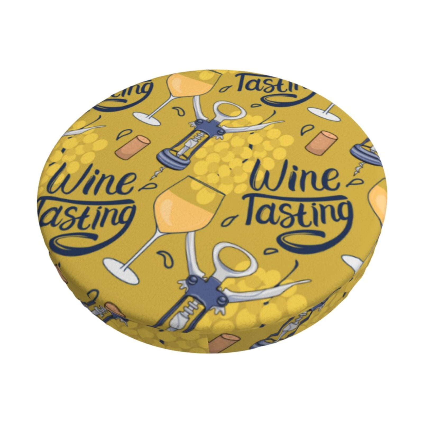 Kll White Wine Seamless Round Bar Chair Cushion Cover 13 Inch,Bar Stool ...