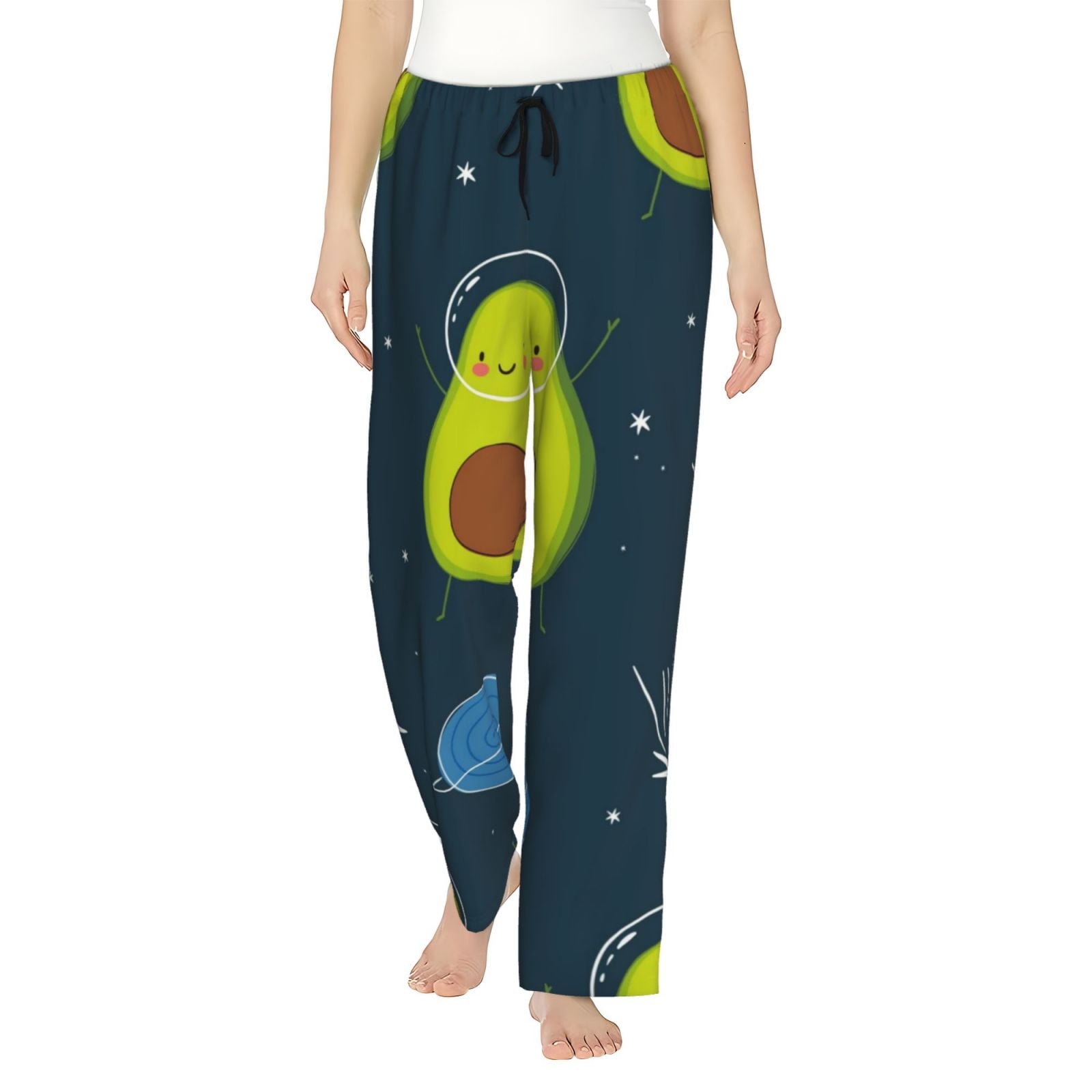 Kll Womens Avocado In Space Print Pajama Pants Soft Pajama Bottoms For ...