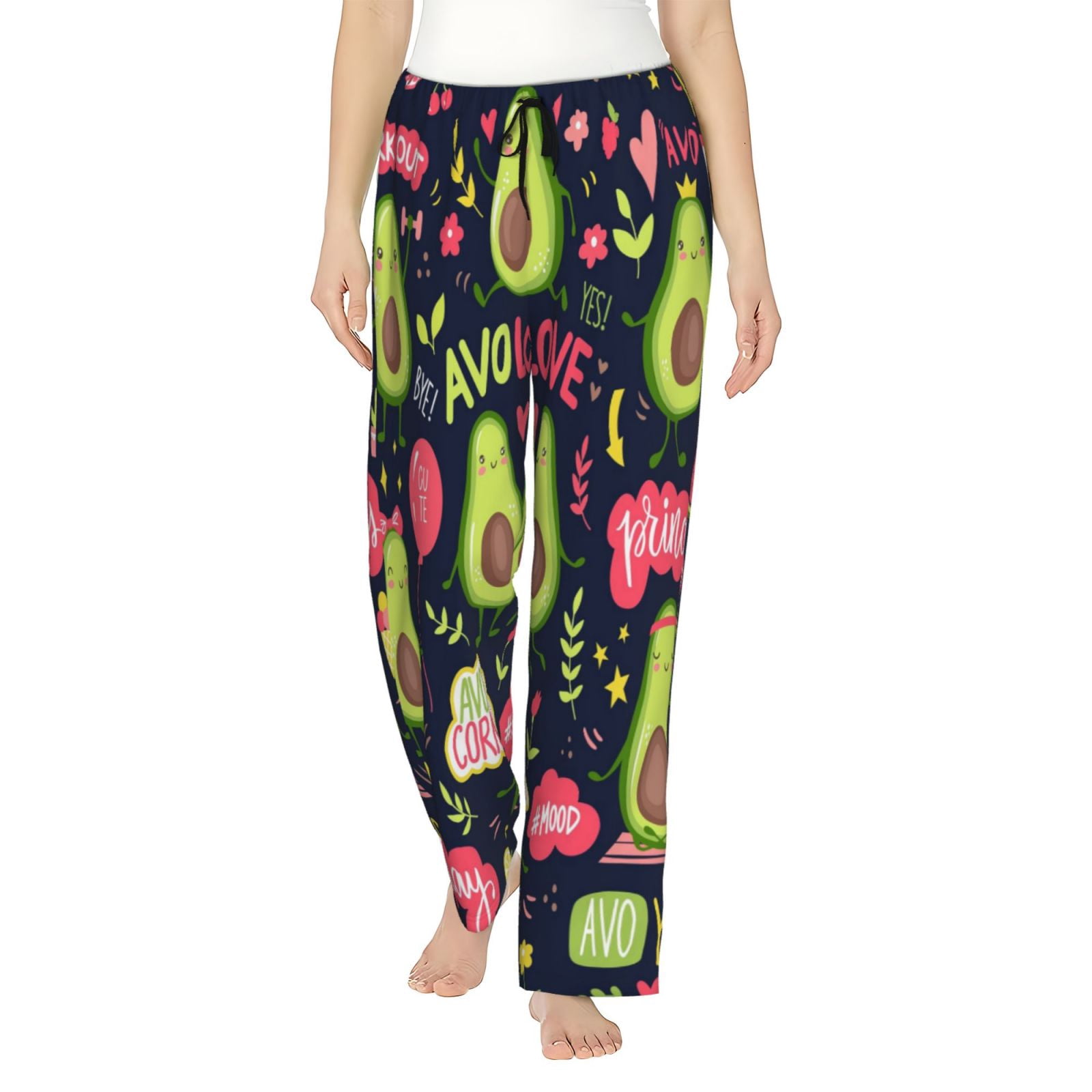 Kll Womens Avocado Love Print Pajama Pants Soft Pajama Bottoms For ...