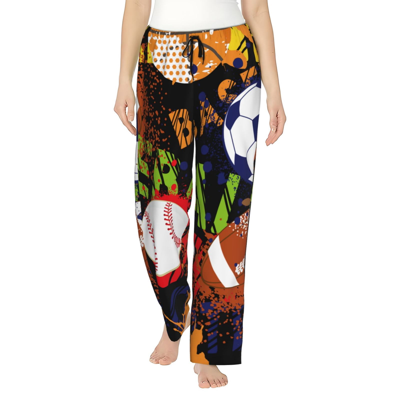 Kll Womens Balls Print Pajama Pants Soft Pajama Bottoms For Women Cozy ...