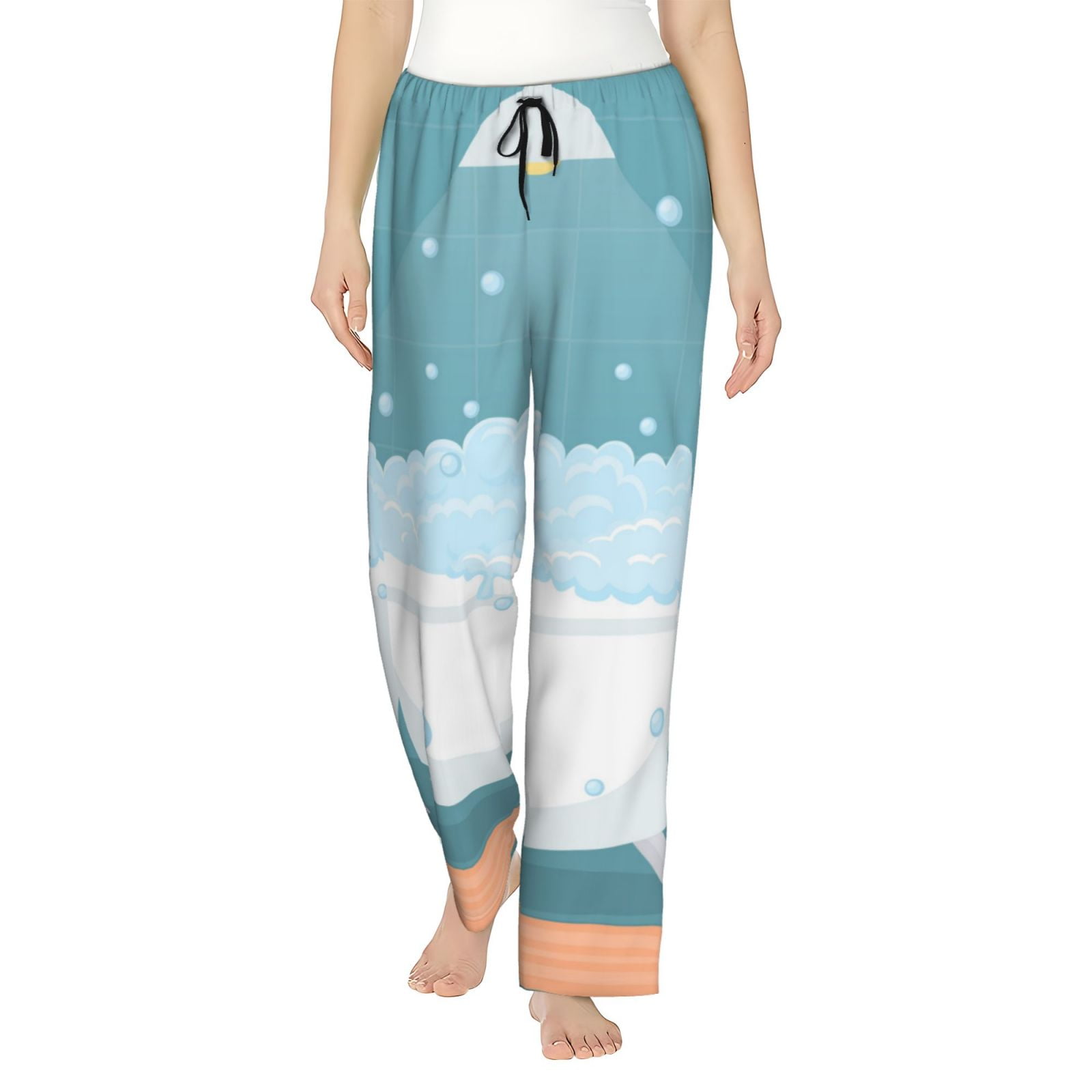 Kll Womens Bathtub With Soap Bubbles Print Pajama Pants Soft Pajama Bottoms For Women Cozy ...