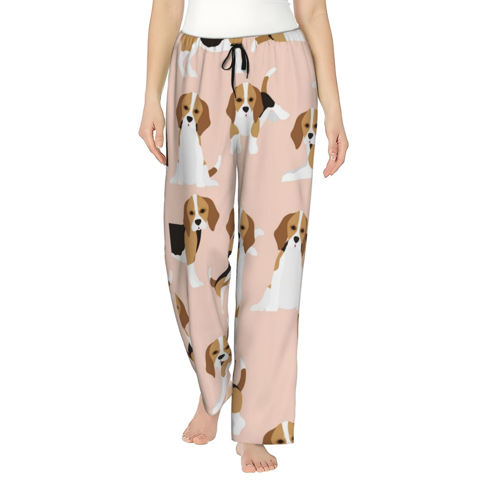 Kll Womens Beagle Dog On Brown Print Pajama Pants Soft Pajama Bottoms ...