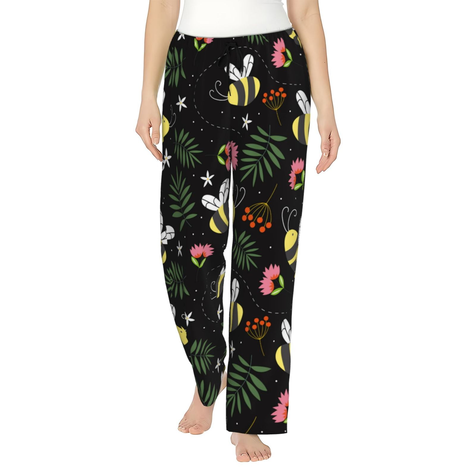Kll Womens Bees Print Pajama Pants Soft Pajama Bottoms For Women Cozy