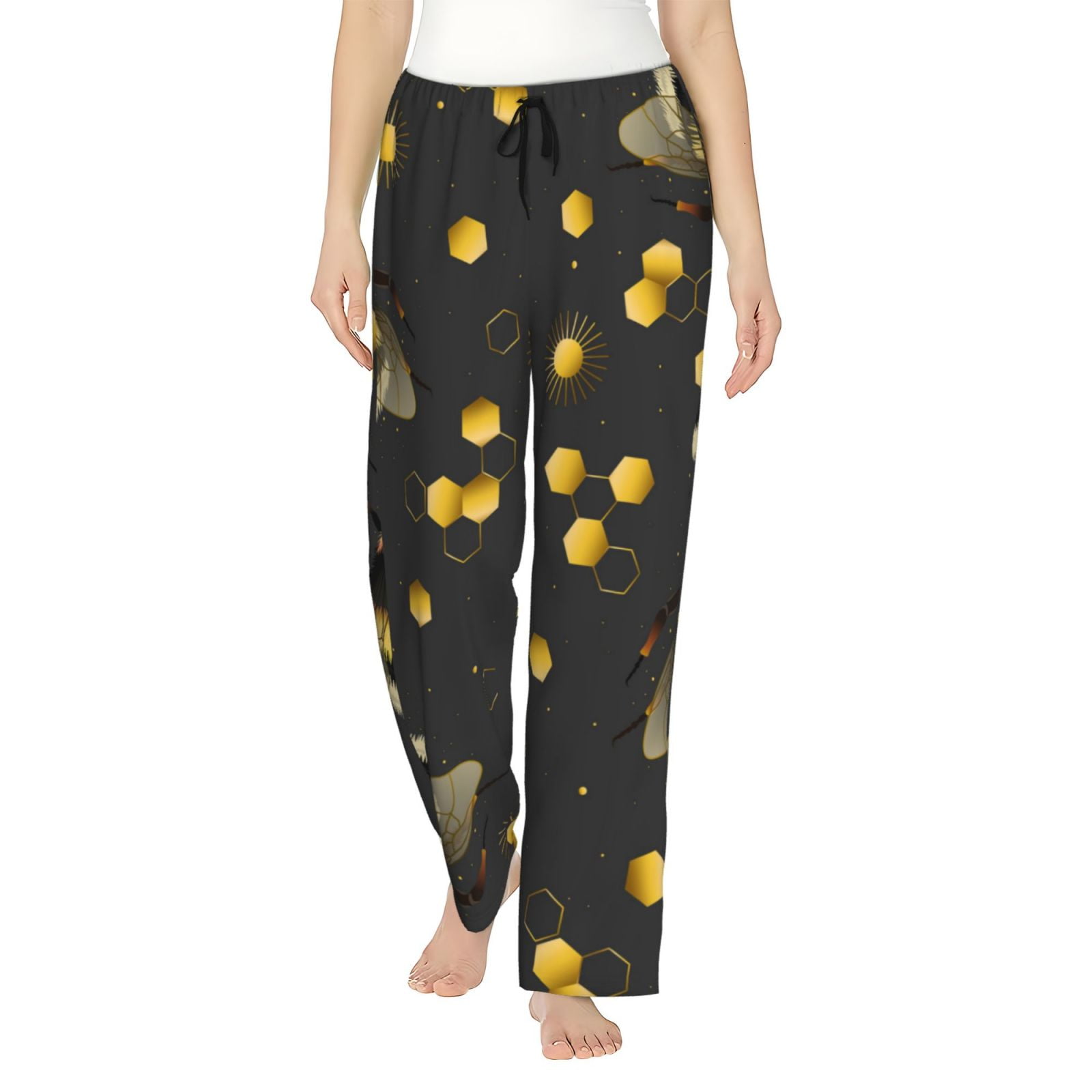 Kll Womens Bumblebee Print Pajama Pants Soft Pajama Bottoms For Women ...