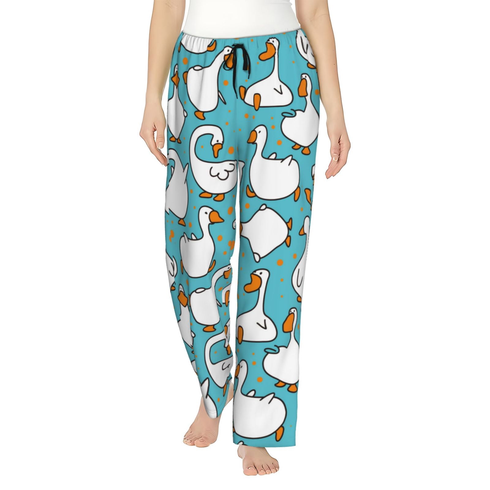 Kll Womens Cartoon Funny Goose Print Pajama Pants Soft Pajama Bottoms ...
