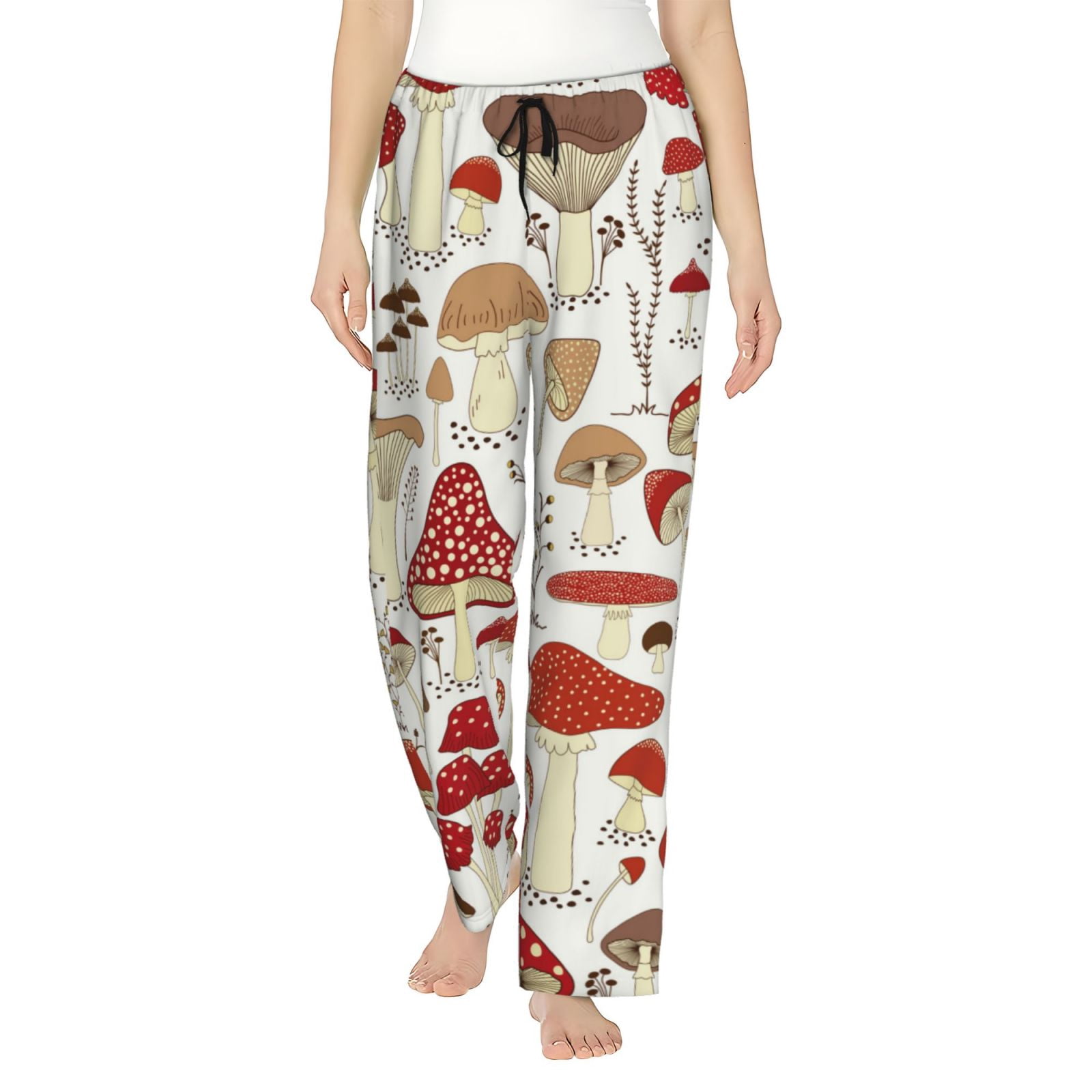 Kll Womens Cartoon Mushrooms Print Pajama Pants Soft Pajama Bottoms For ...