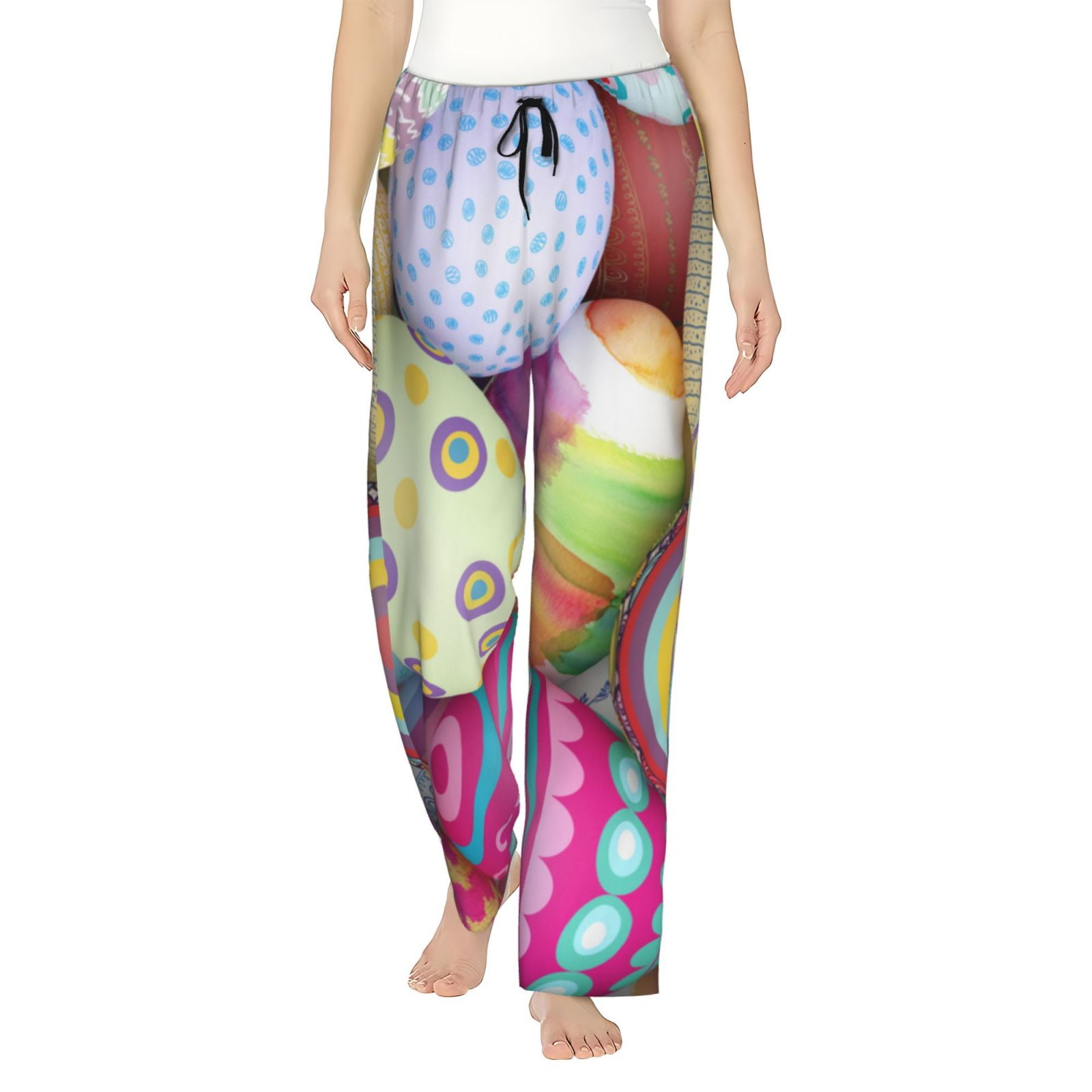 Kll Womens Colorful Easter Eggs Print Pajama Pants Soft Pajama Bottoms ...