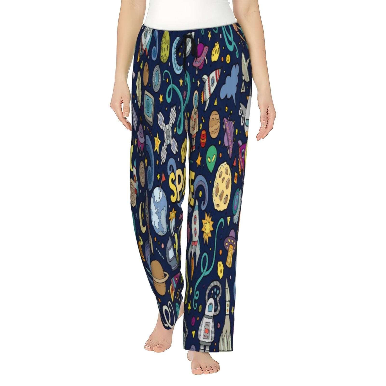 Kll Womens Colorful Space Print Pajama Pants Soft Pajama Bottoms For ...