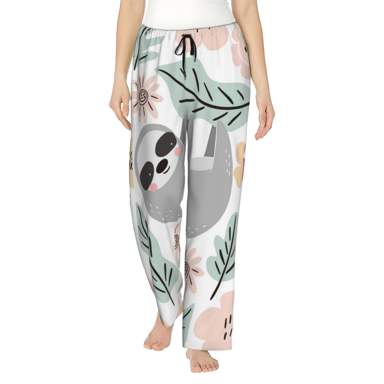 Kll Womens Cute Cartoon Sloth Print Pajama Pants Soft Pajama Bottoms ...