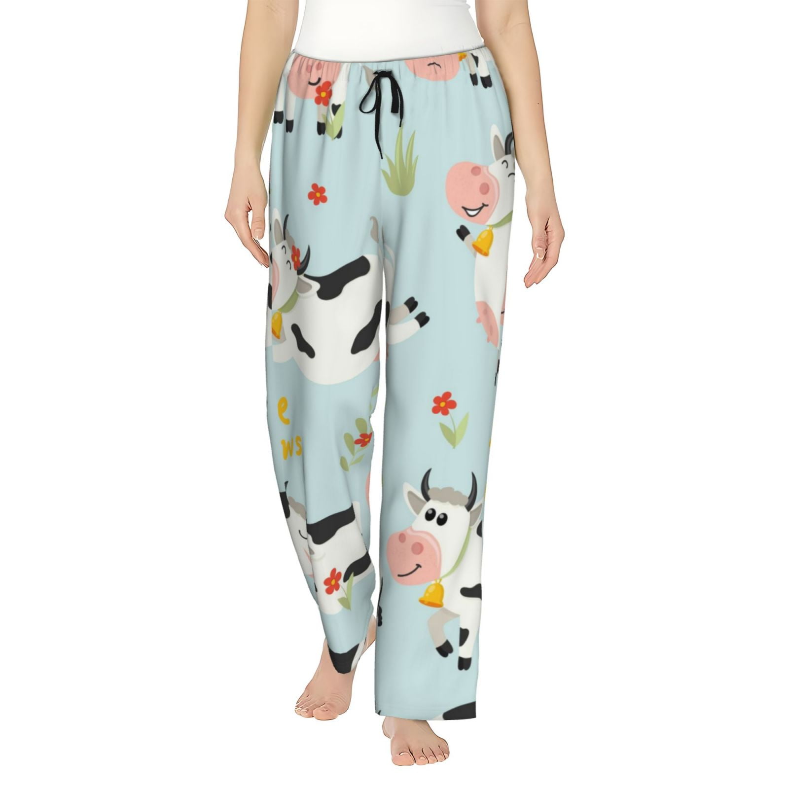 Kll Womens Cute Cows Print Pajama Pants Soft Pajama Bottoms For Women