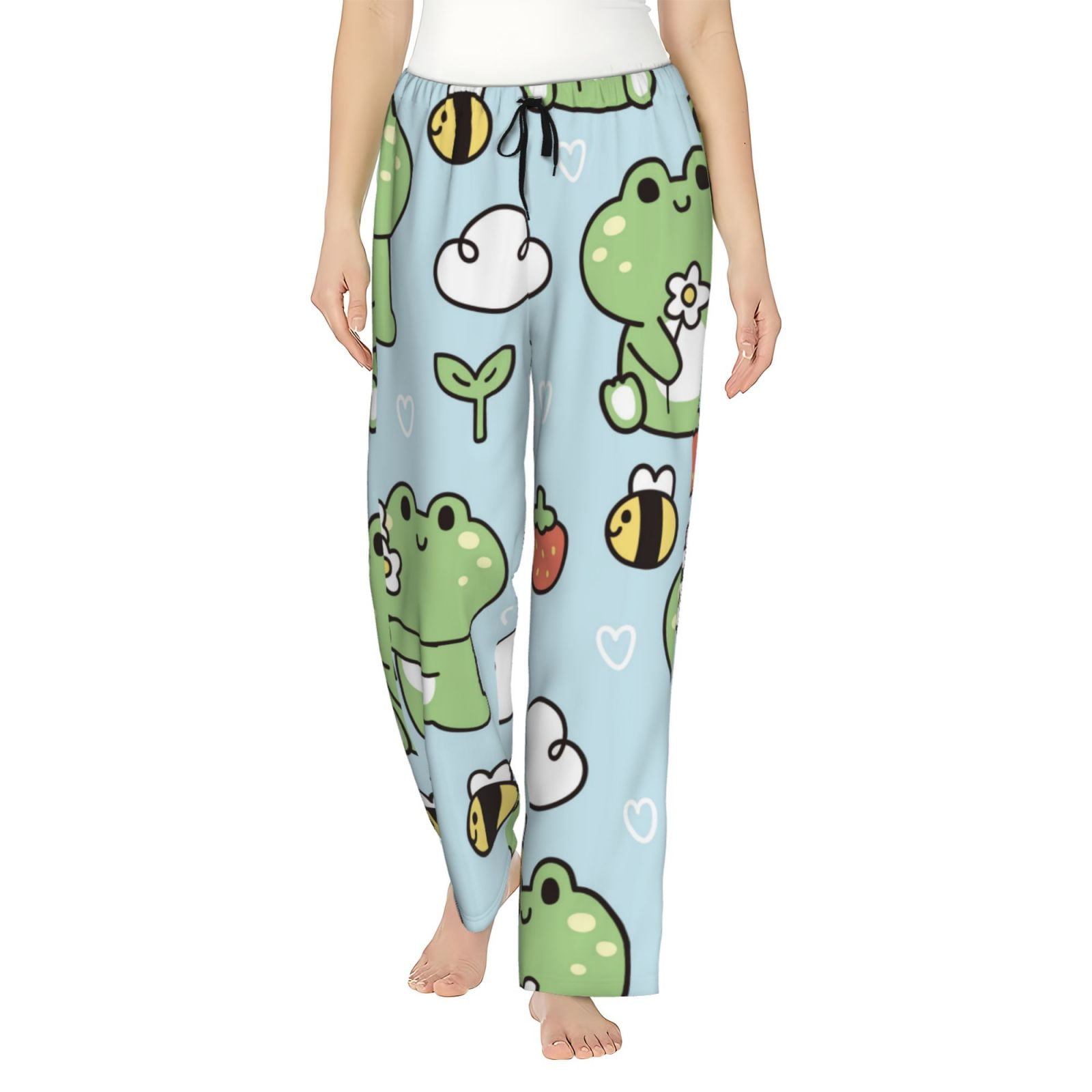 Kll Womens Cute Floral Frog Print Pajama Pants Soft Pajama Bottoms For ...