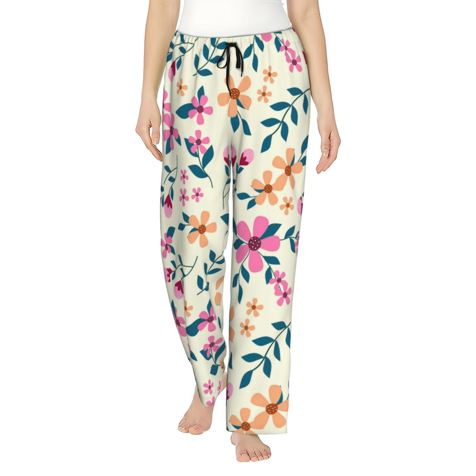 Kll Womens Cute Flower Print Pajama Pants Soft Pajama Bottoms For Women ...