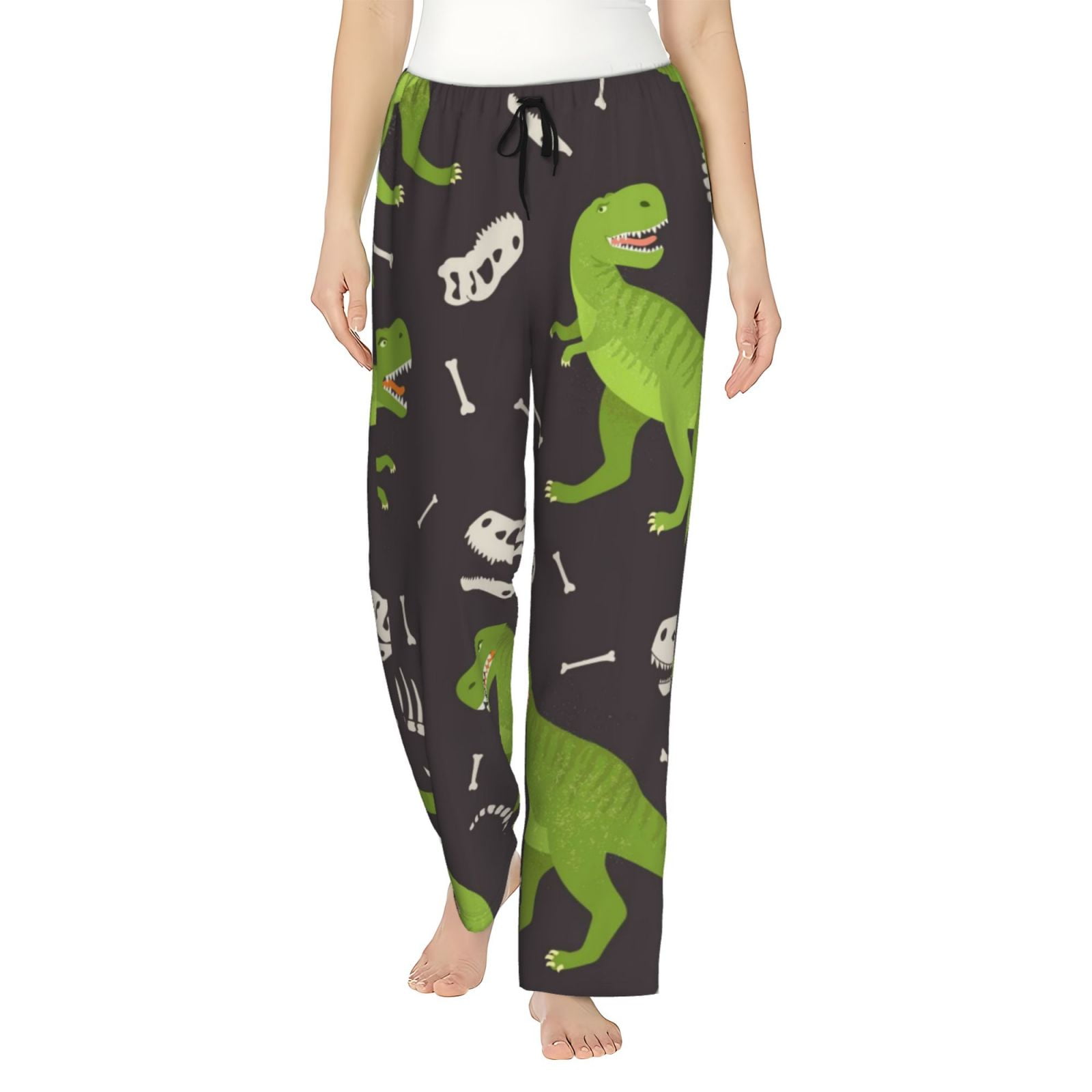 Kll Womens Dinosaur Skeleton Print Pajama Pants Soft Pajama Bottoms For ...