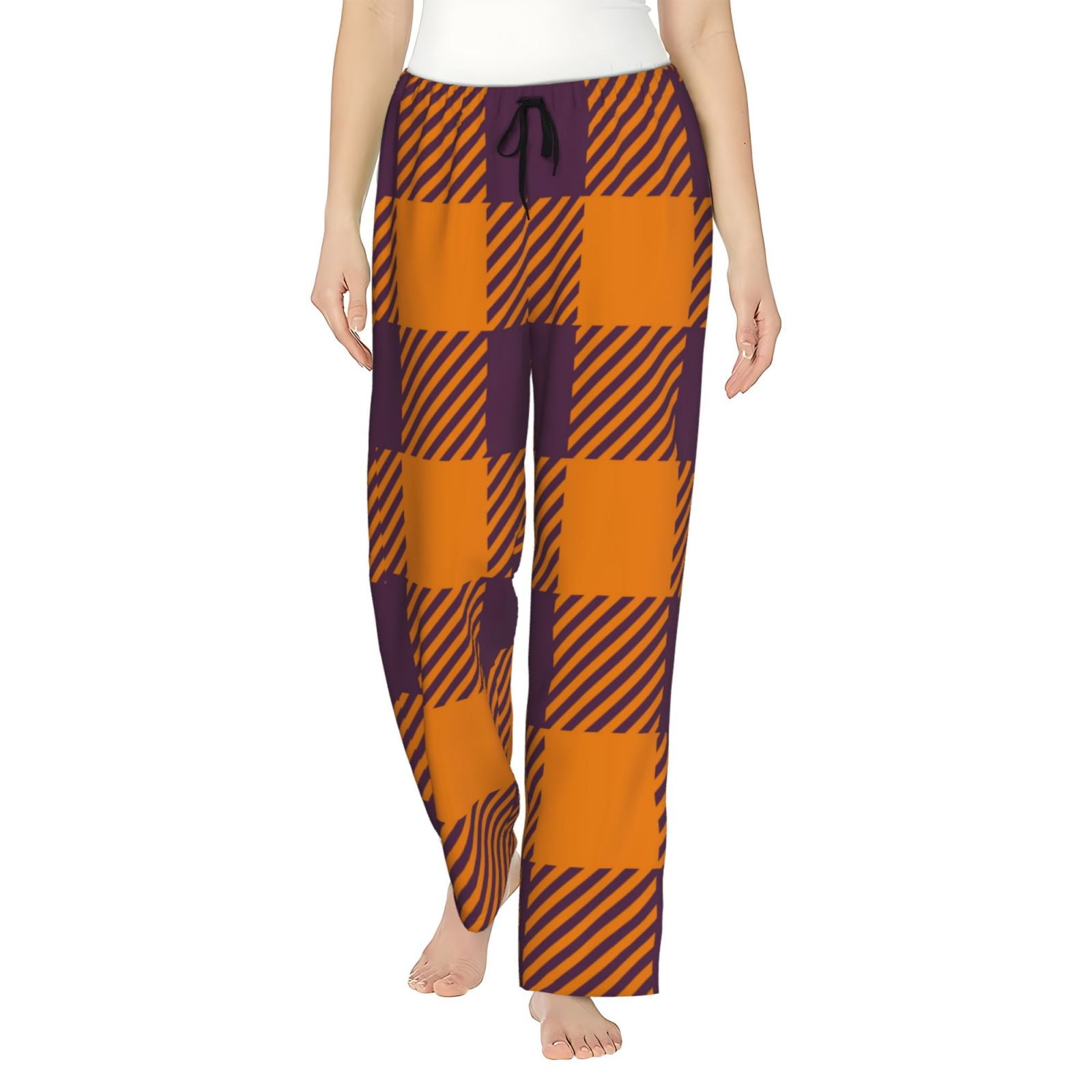 Kll Womens Fall Buffalo Plaid Print Pajama Pants Soft Pajama Bottoms ...