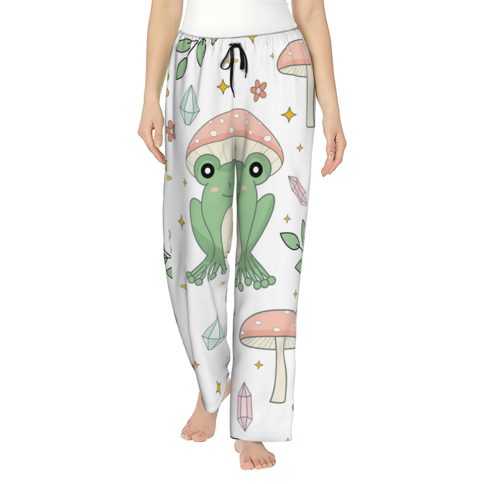 Kll Womens Frog And Mushrooms Print Pajama Pants Soft Pajama Bottoms ...