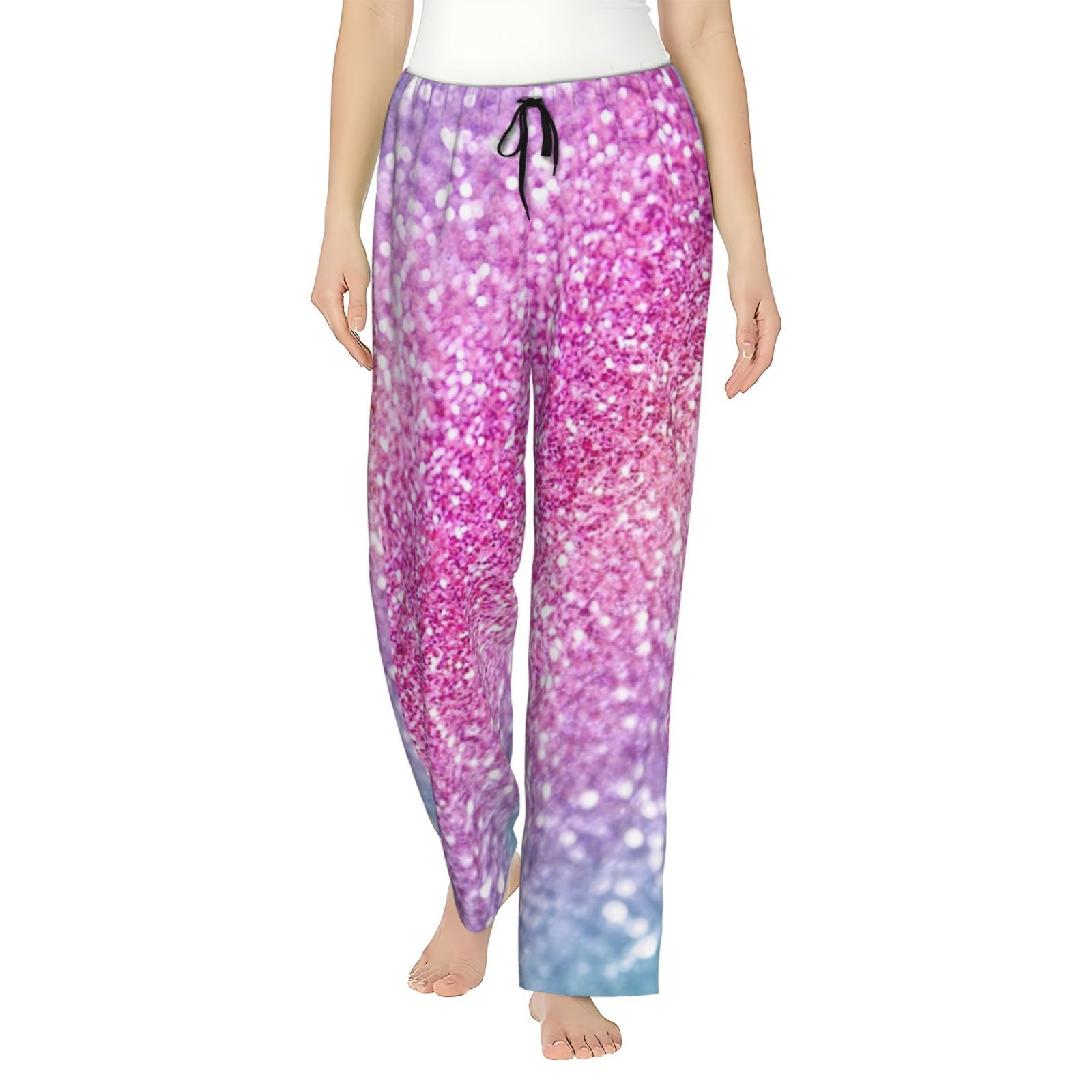 Kll Womens Fun Rainbow Pink Print Pajama Pants Soft Pajama Bottoms For ...