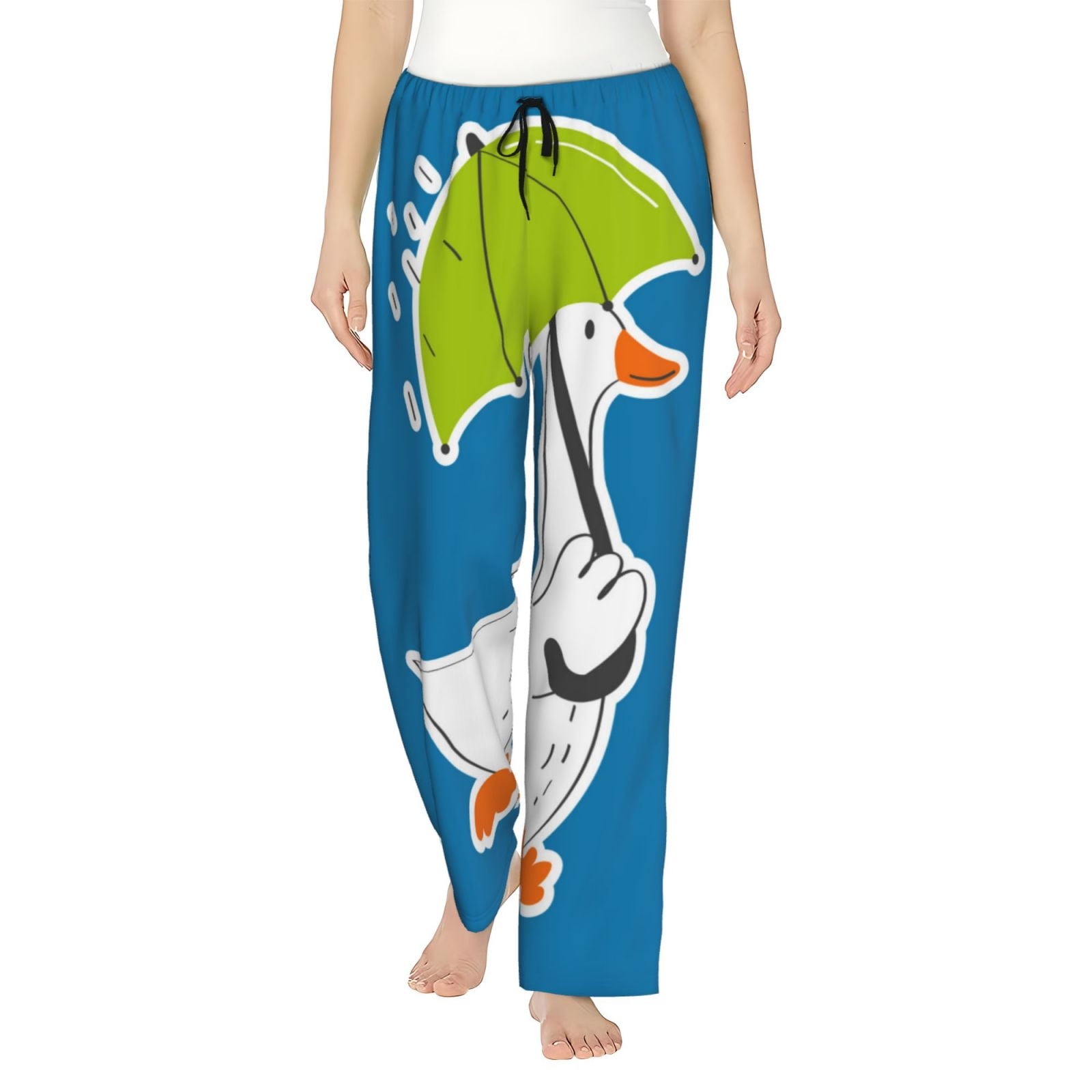 Kll Womens Goose Holding An Umbrella Print Pajama Pants Soft Pajama ...
