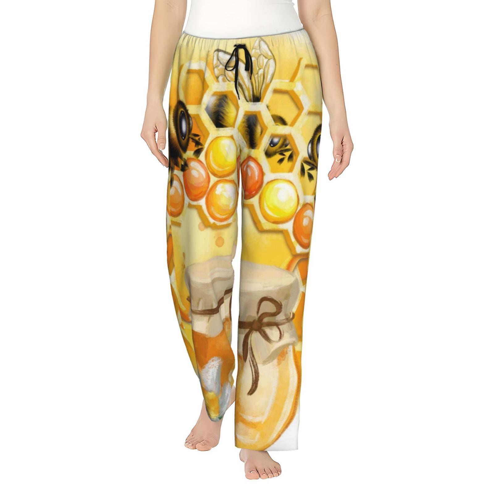Kll Womens Honey Bee Print Pajama Pants Soft Pajama Bottoms For Women ...
