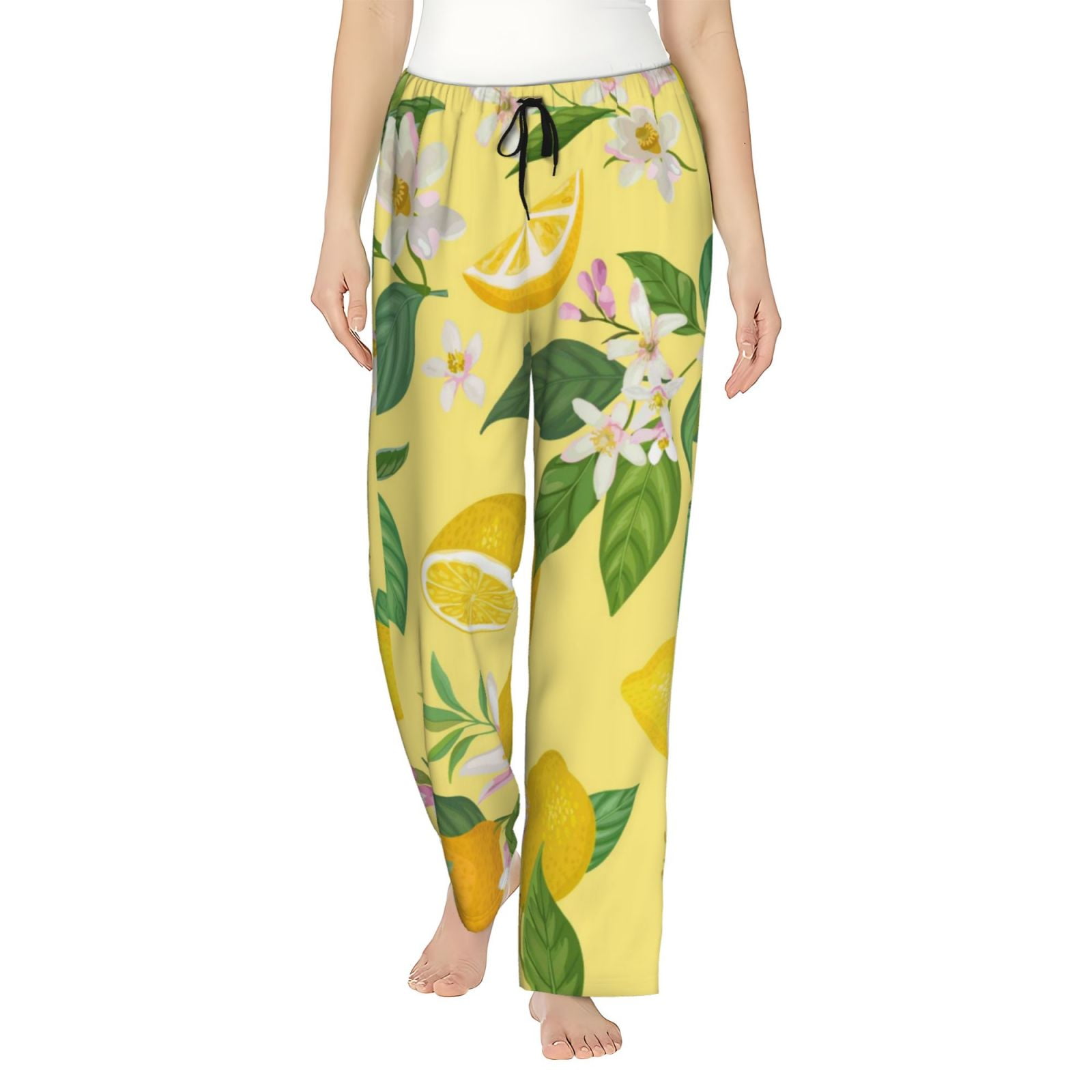 Kll Womens Lemon Print Pajama Pants Soft Pajama Bottoms For Women Cozy ...