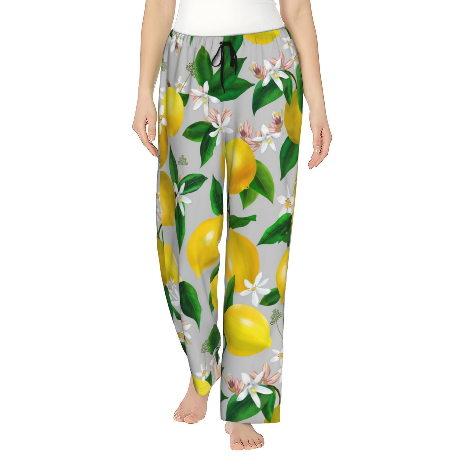 Kll Womens Lemon1 Print Pajama Pants Soft Pajama Bottoms For Women Cozy ...