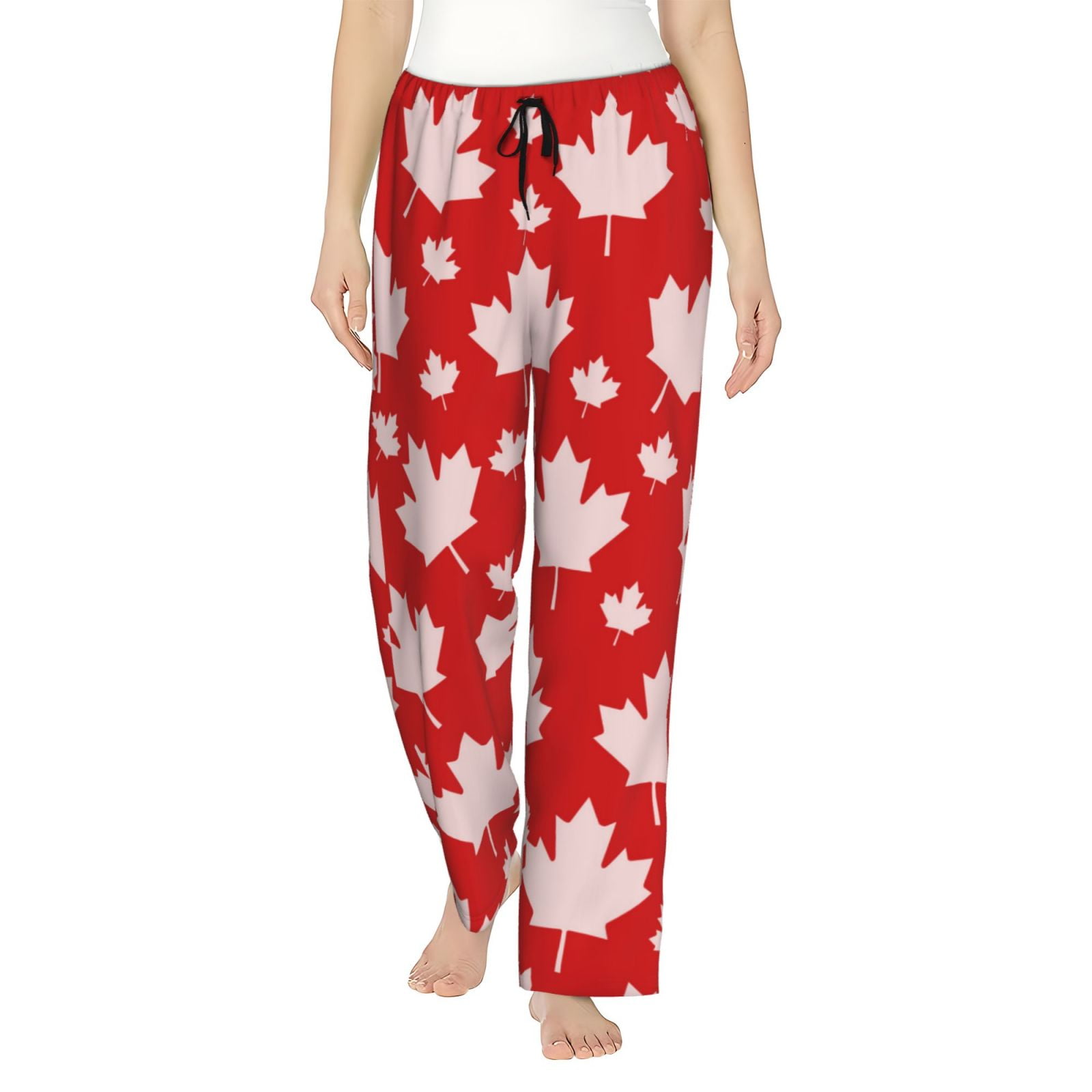 Kll Womens Maple Leaves Print Pajama Pants Soft Pajama Bottoms For ...
